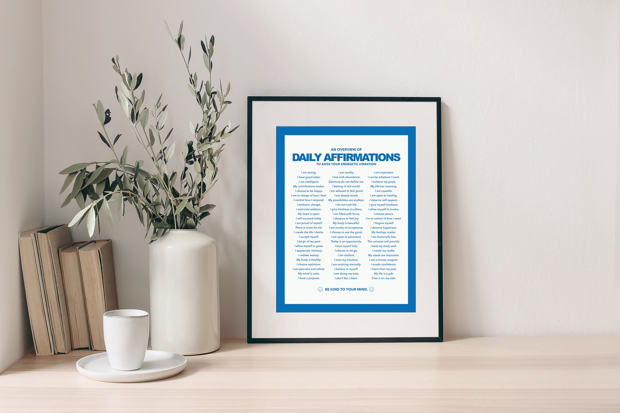 Daily Affirmations Poster, Large Printable Art, Bar Cart Decor, College ...