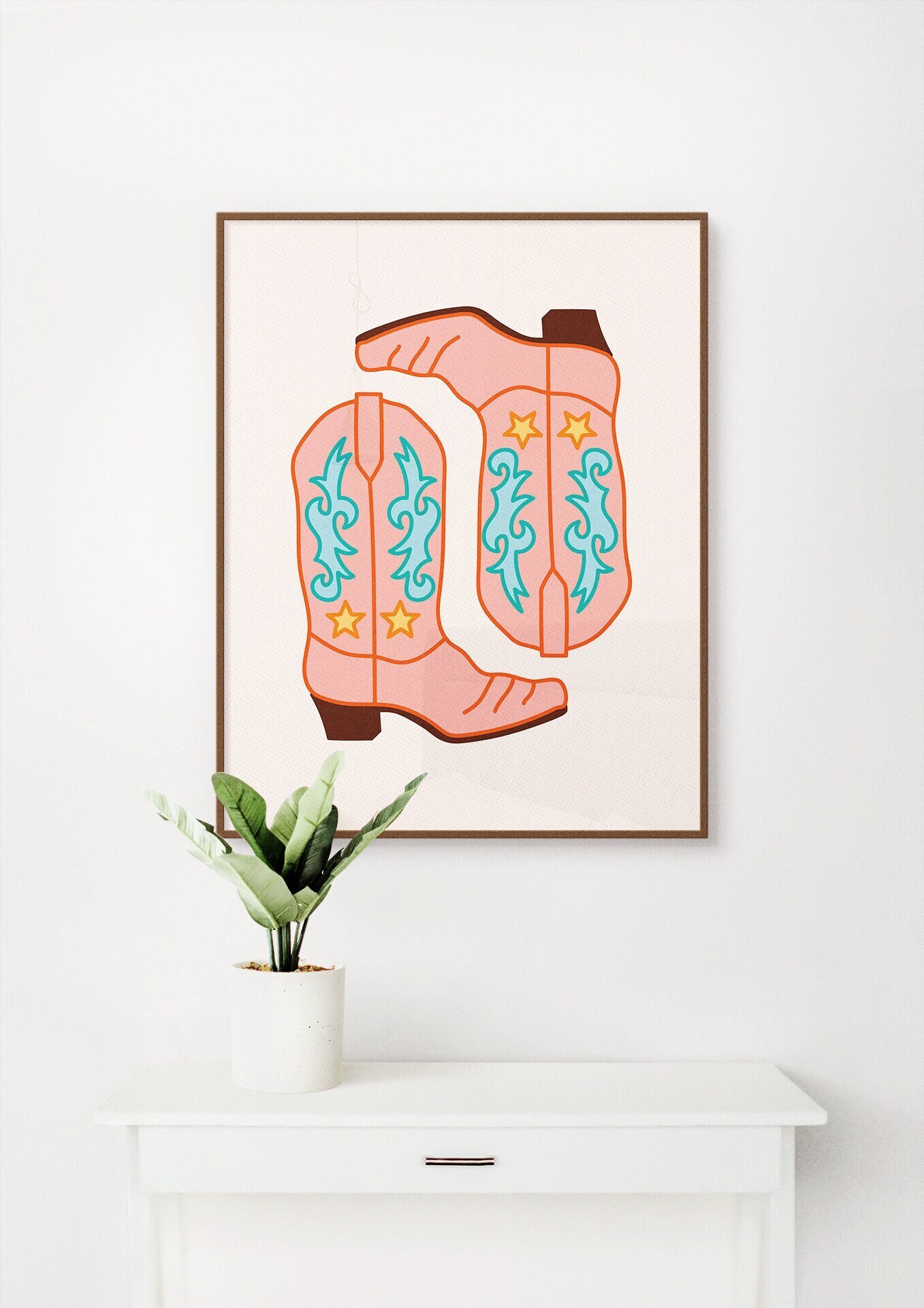 Cowboy Boots Poster, Large Printable Art, Bar Cart Decor, College Dorm ...