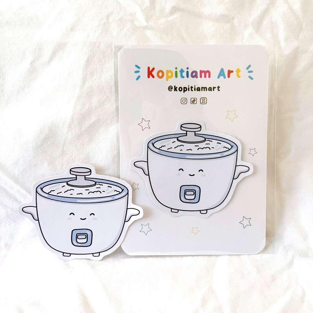 Rice Cooker Vinyl Sticker | Cute Asian Food Sticker Stationery - Etsy
