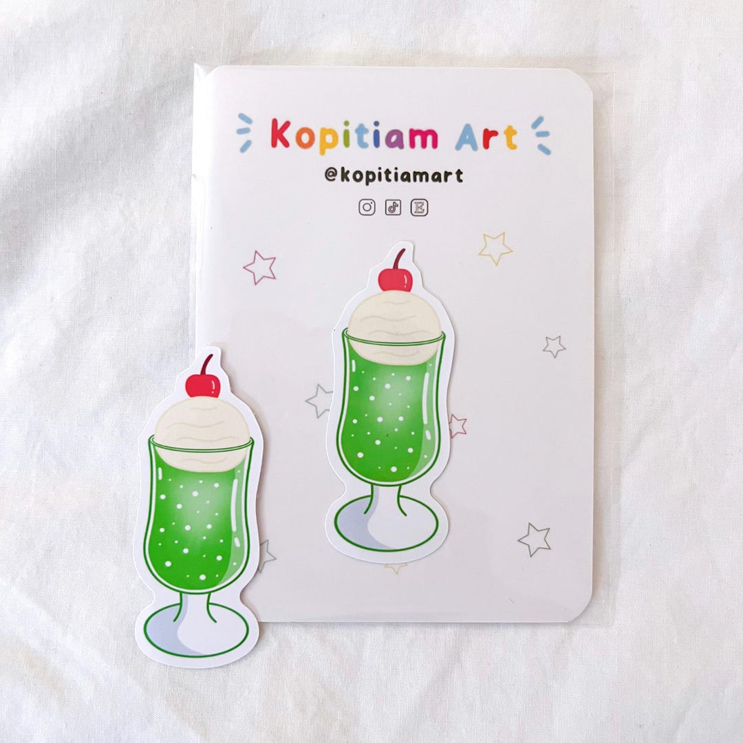Melon Cream Soda Vinyl Sticker | Japanese Korean Asian Drink Stationery ...