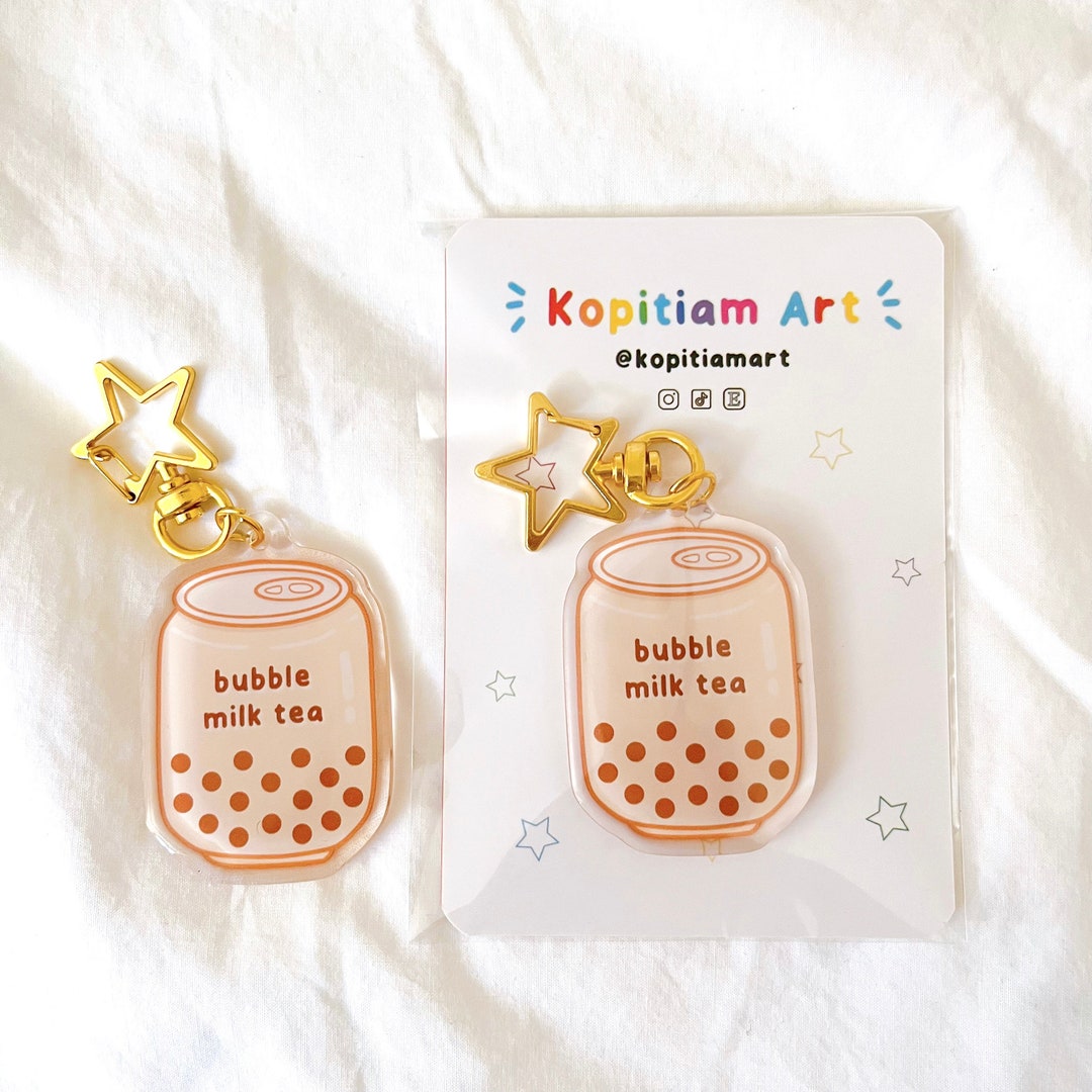 Bubble Milk Tea Key Chain | Japanese Asian Food Stationery - Etsy