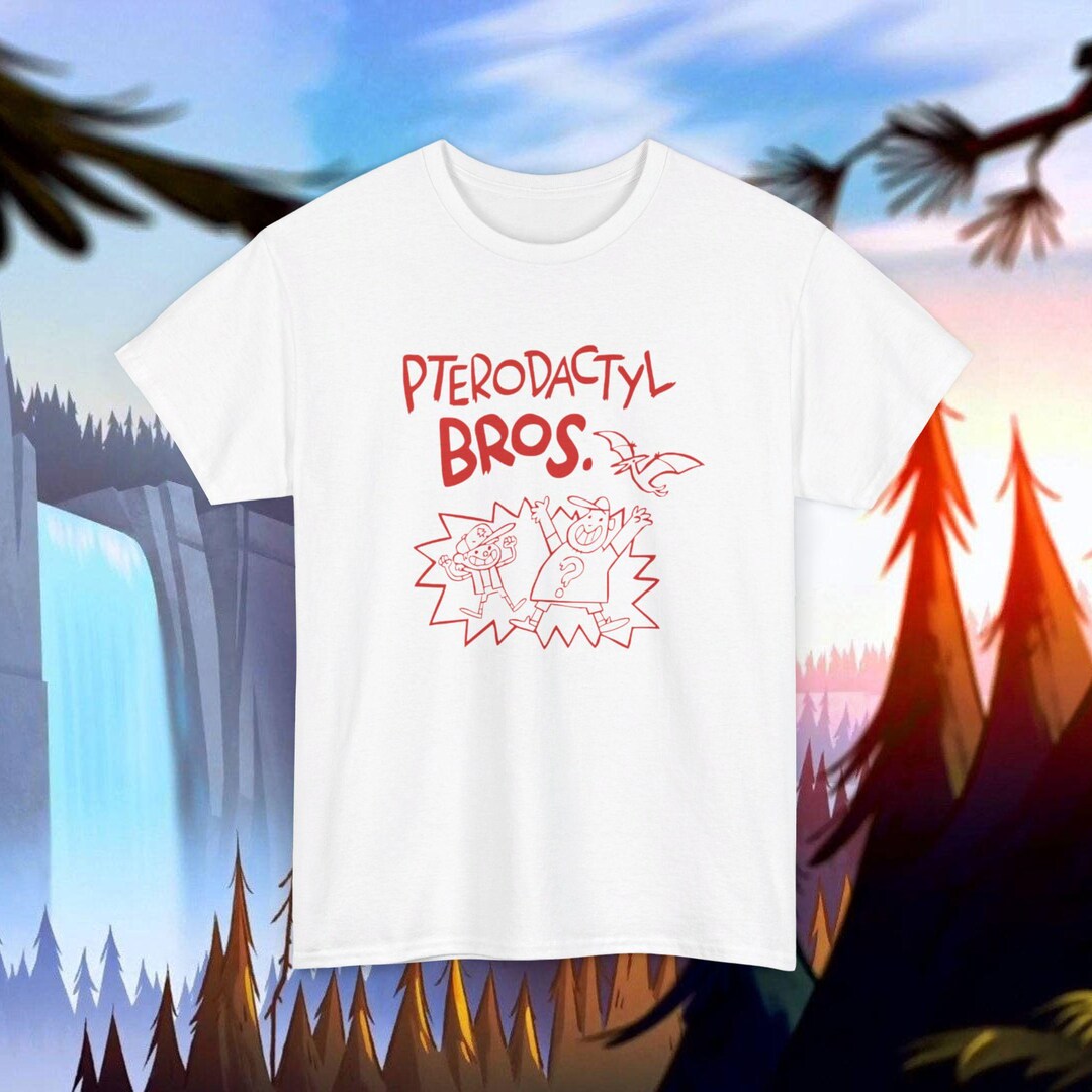 Pterodactyl Bros. T-shirt, Unisex Heavy Cotton Tee, Dipper and Soos ...