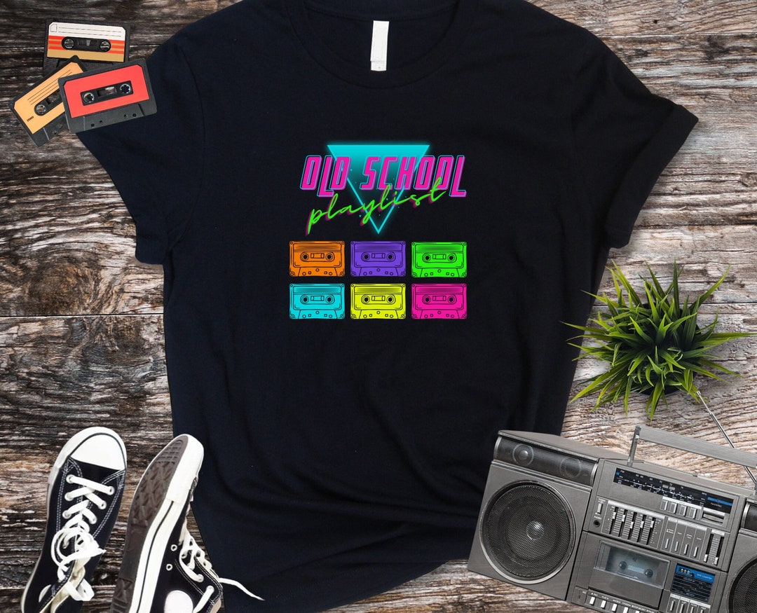 Old School Playlist Shirt/ Retro/ 80s Music Shirt/ Cassette Shirt/ Cassette Tapes Shirt/ Vintage ...