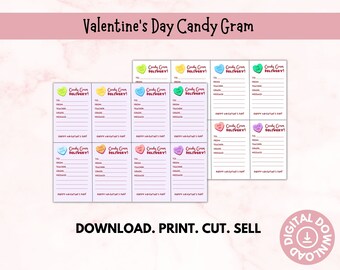 Valentine's Candy Gram Printable, Classroom Valentine, Cat Valentine ...