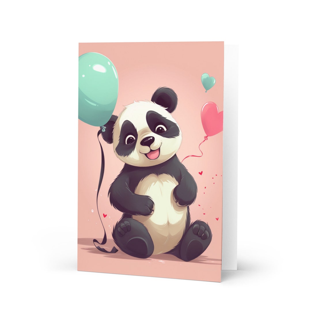 Cute Panda Birthday Card Handmade Greeting Card for Panda - Etsy