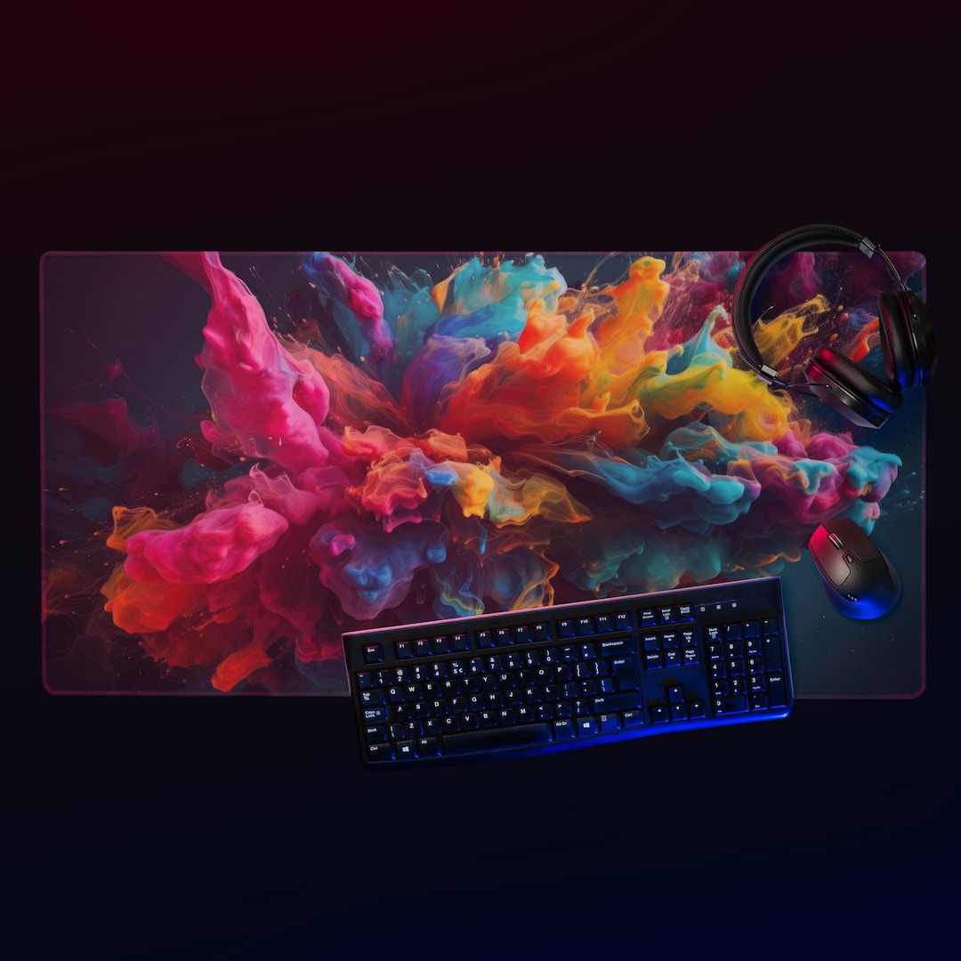 Colorful Gaming Mouse Pad Splash of Colors High Quality - Etsy