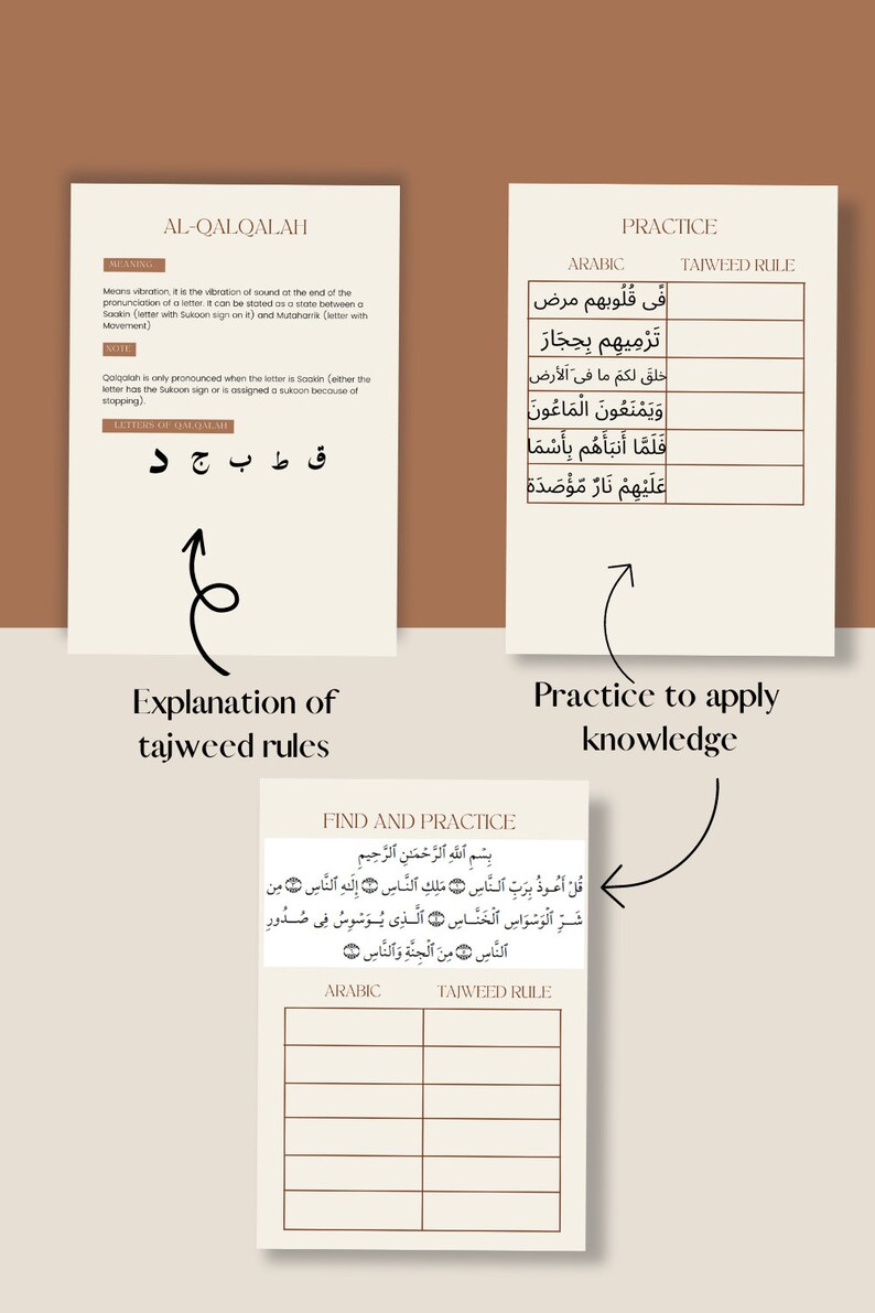 Quran Tajweed Workbook,quran Study, Islamic Quran Printables, Quran ...