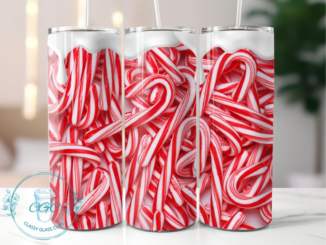 Candy Cane Drip 20oz Tumbler - Etsy