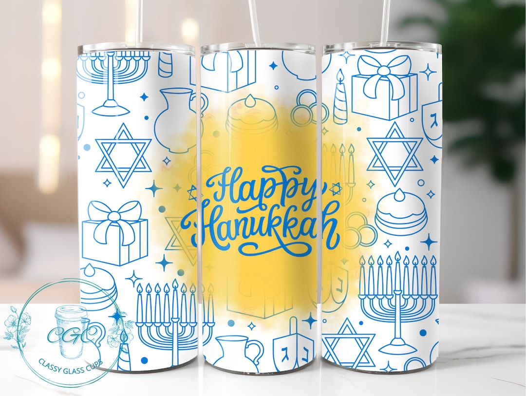 Gold Happy Hanukkah 20oz Tumbler - Etsy