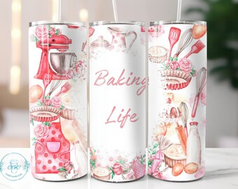 Baking 20oz Skinny Tumbler Sublimation Designs, Baking Life Sublimation ...