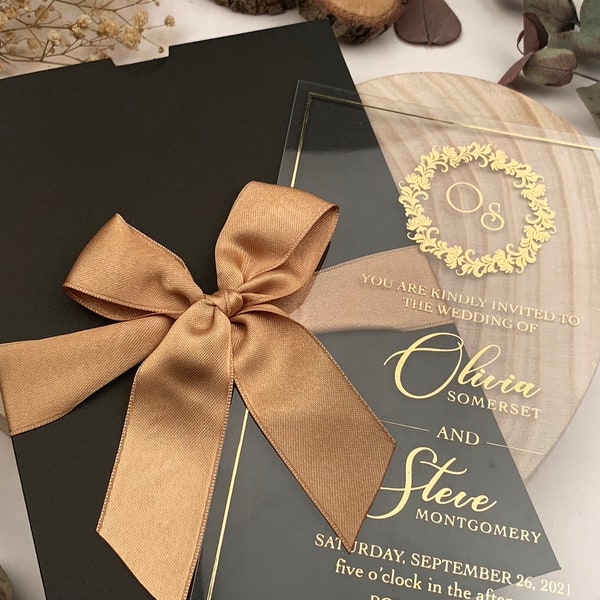 Burnt Orange Acrylic Wedding Invitations - Etsy