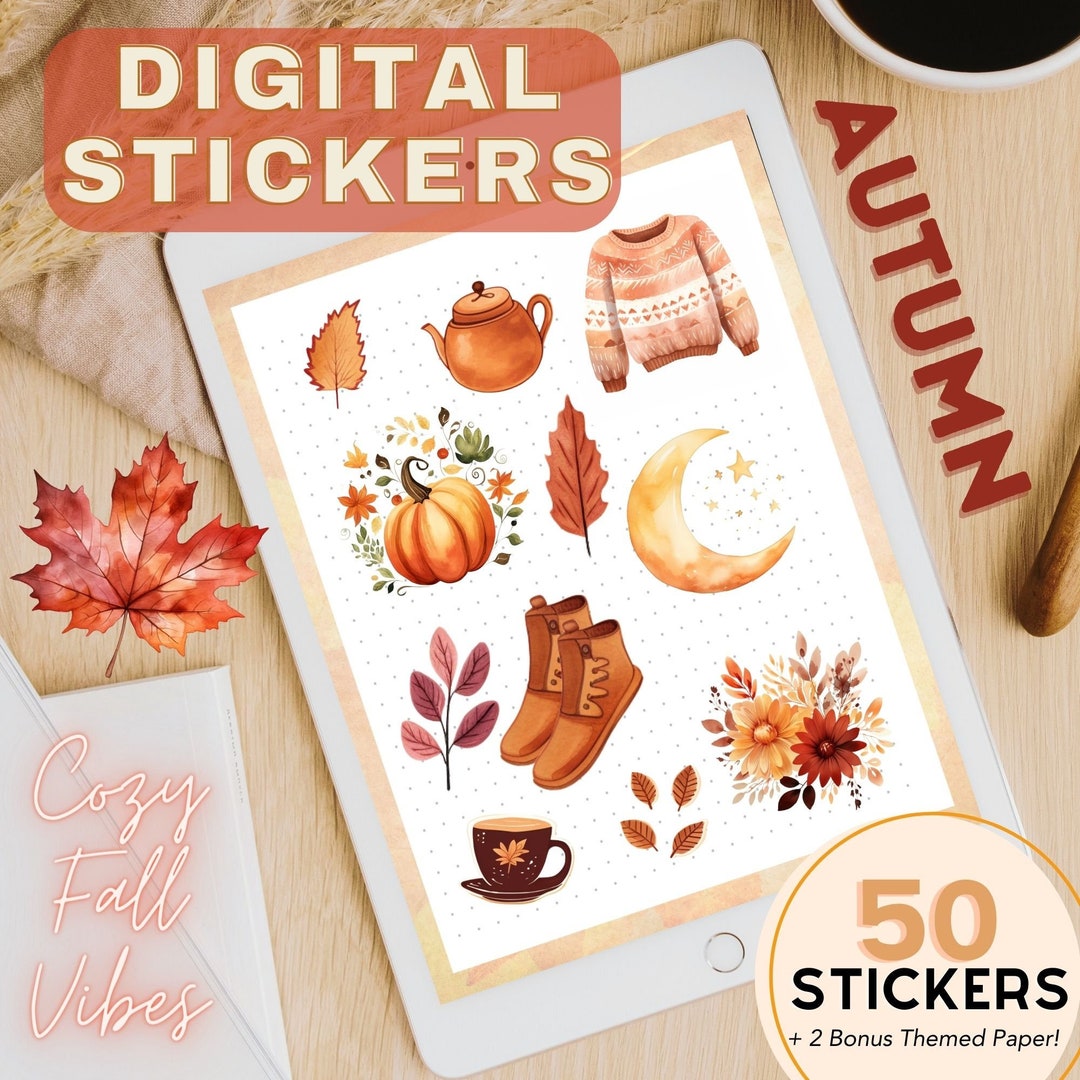 Autumn: Cozy Fall Themed Digital Sticker Pack for Goodnotes & Planners ...