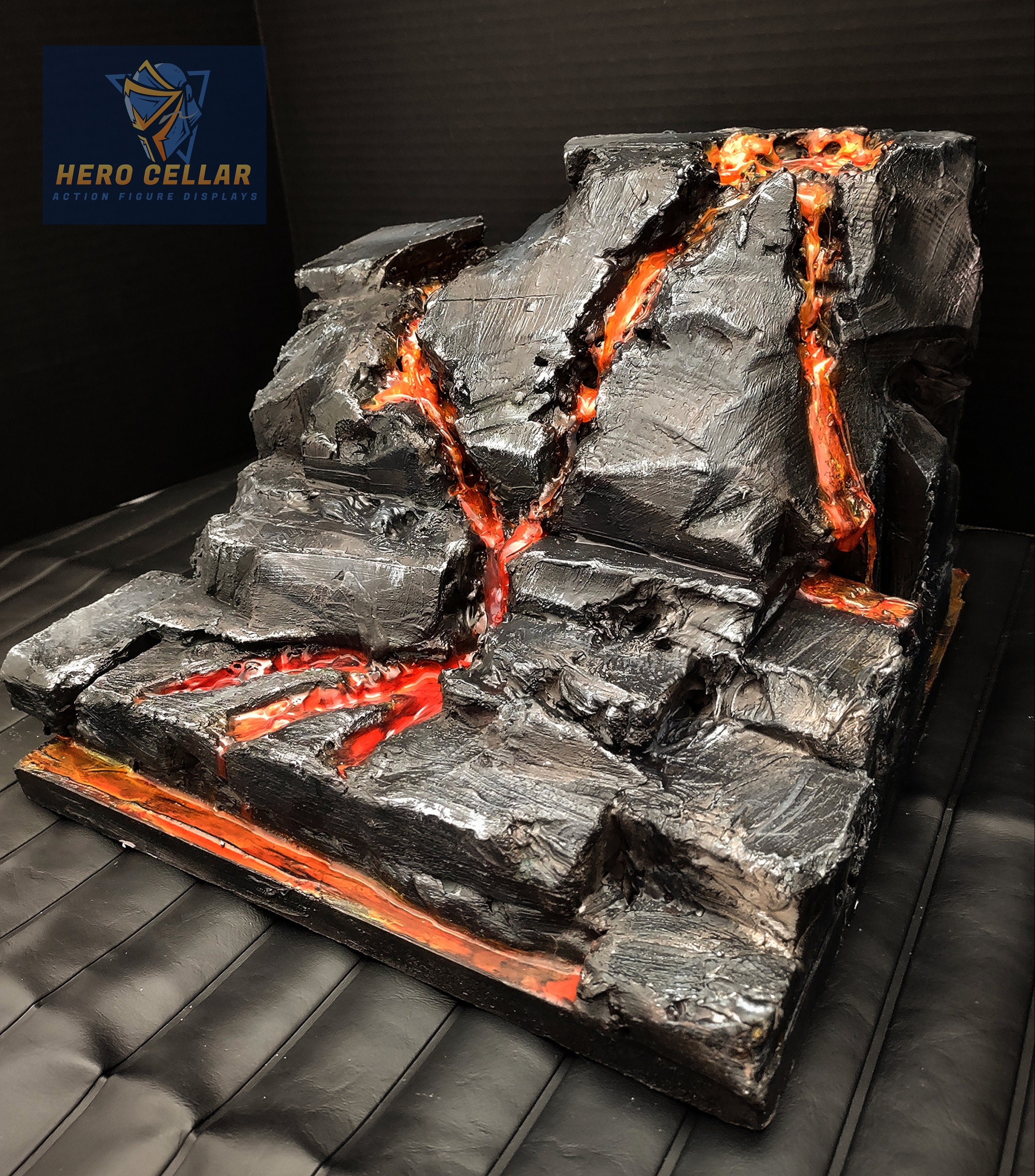 Hero Cellar Action Figure Display Diorama dark Lava - Etsy