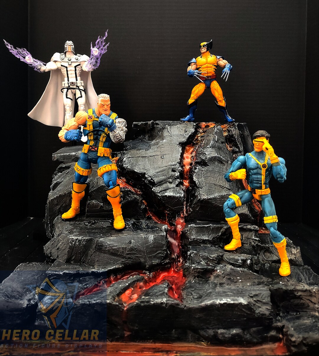 Hero Cellar Action Figure Display Diorama dark Lava - Etsy