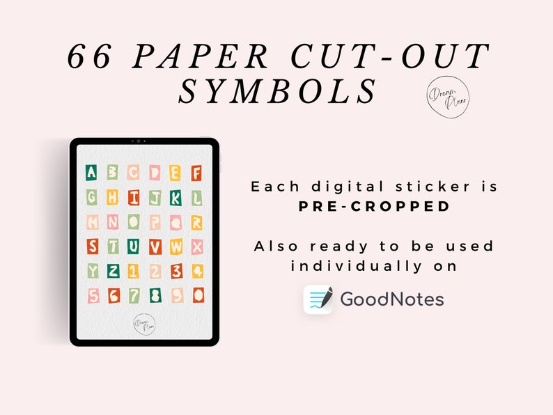 66 Alphabets & Symbols PRE-CROPPED PNG Digital Stickers for iPad ...