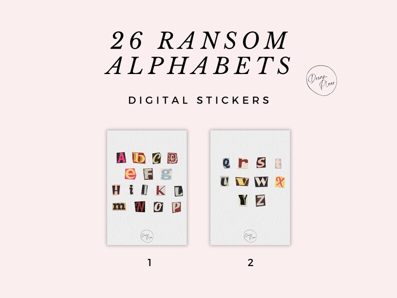 26 Ransom Alphabets Stickers PRE-CROPPED PNG Digital Stickers for iPad ...