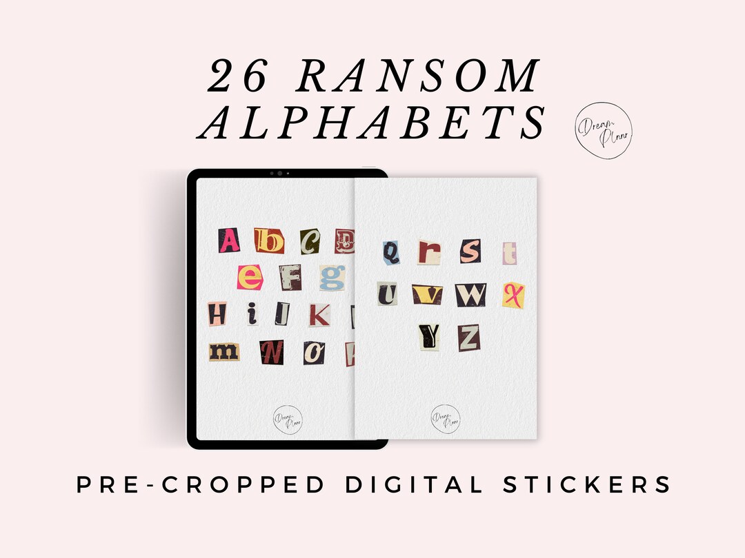 26 Ransom Alphabets Stickers PRE-CROPPED PNG Digital Stickers for iPad ...