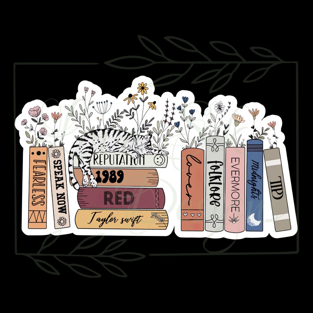 Swiftie Eras as Books Sticker, Taylor Inspired, Albums as Books With ...
