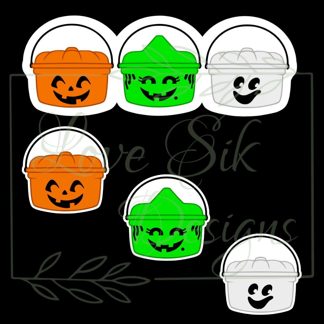 Halloween Boo Bucket Sticker: Spooky Retro Nostalgic Design, Waterproof ...