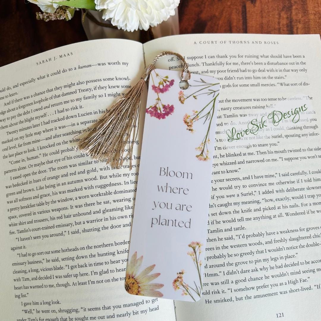 Bloom Where You Are Planted Laminated Cardstock Bookmark, Cute Bookmark ...