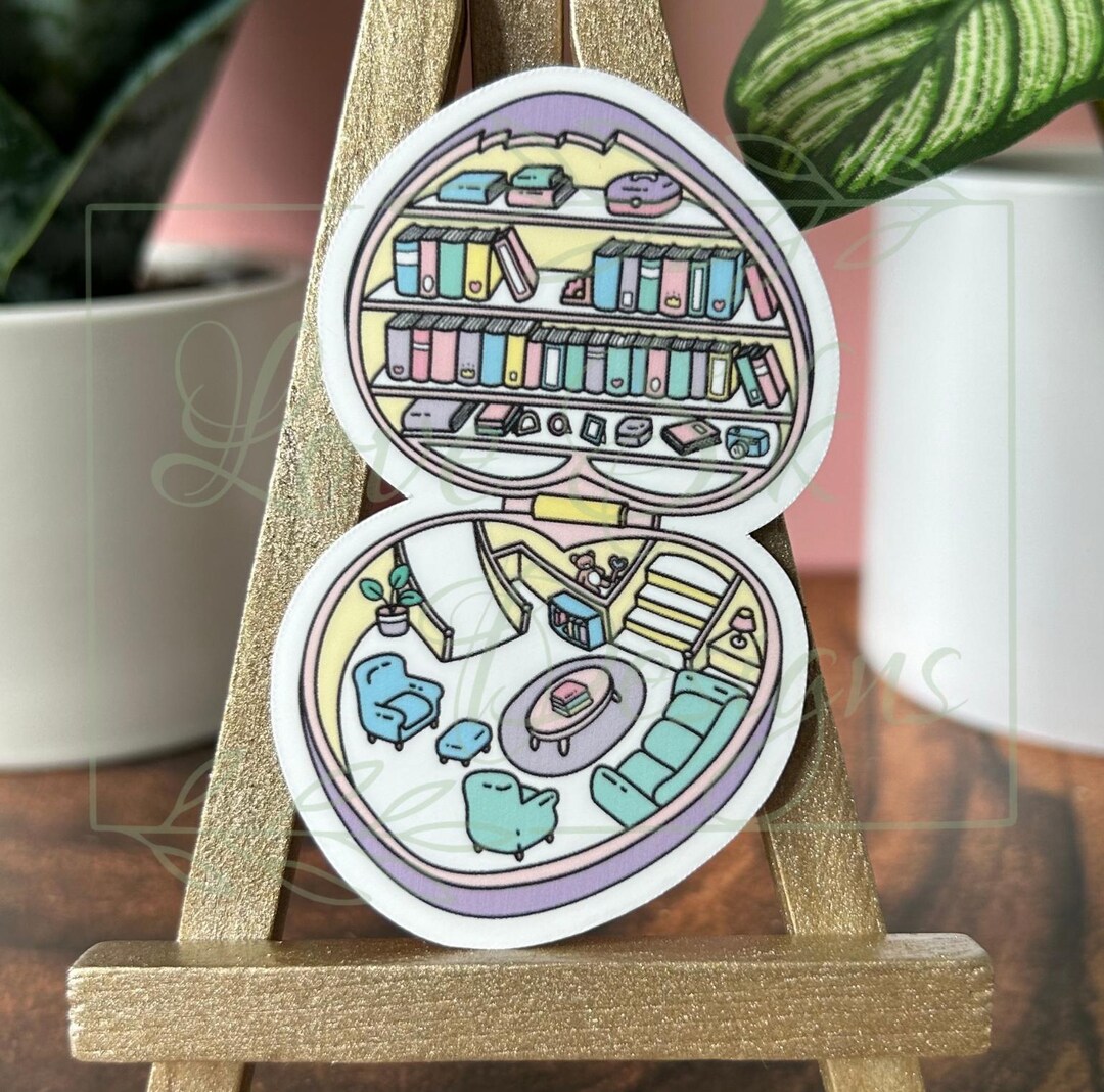 Polly Pocket Library Sticker, Bookish, Funny, Cute Sticker, Waterproof ...