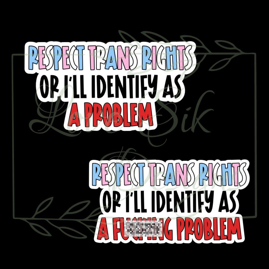 Respect Trans Rights Sticker: Waterproof Vinyl Decal - Etsy