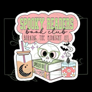 Spooky Readers Book Club Sticker: Bookish, Waterproof Vinyl Decal - Etsy