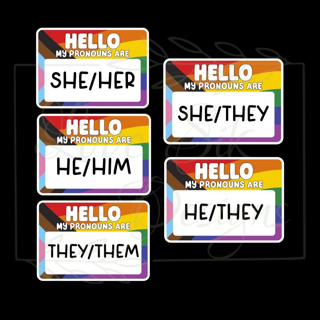 Inclusive Pronouns Pride Sticker: Waterproof Vinyl Decal - Etsy