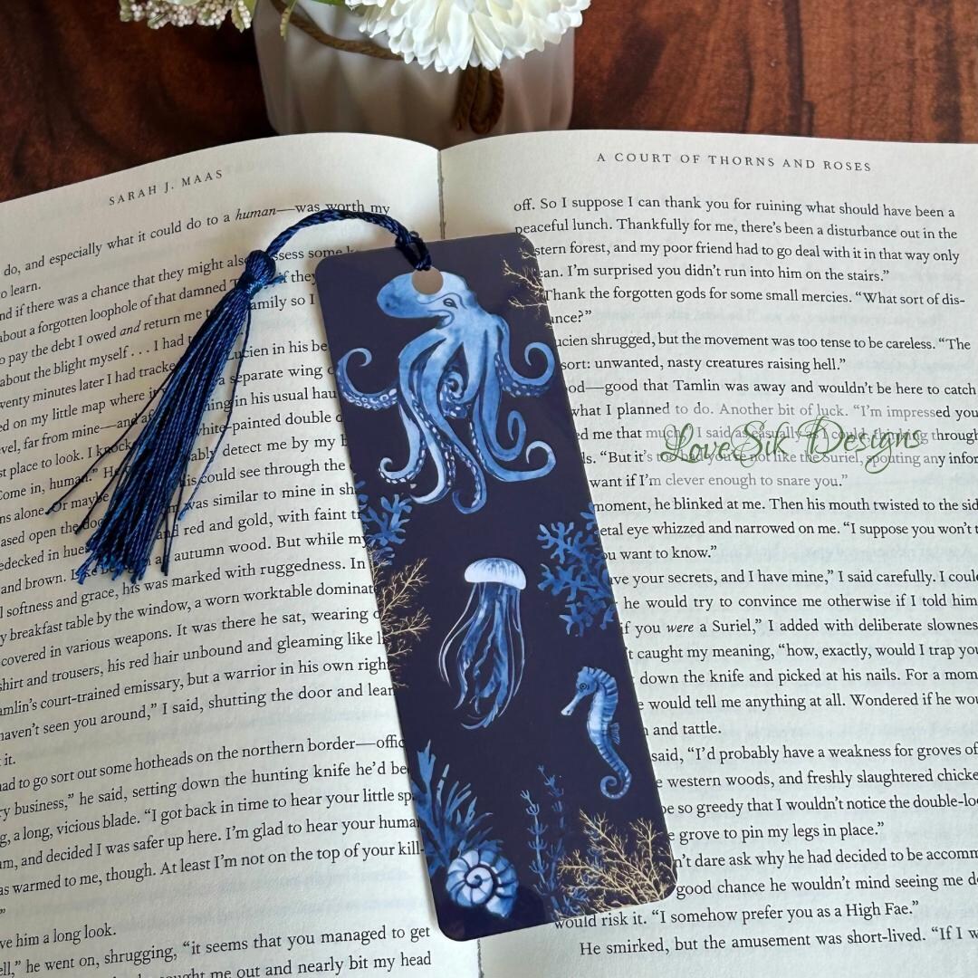 Sea Creatures Laminated Cardstock Bookmark, Cute, Octopus Bookmark ...