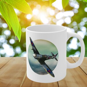 Spitfire Mug Nostalgic WWII Warbird Cup Pilot Mug Vintage English ...