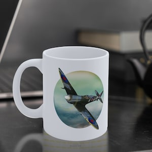 Spitfire Mug Nostalgic WWII Warbird Cup Pilot Mug Vintage English ...
