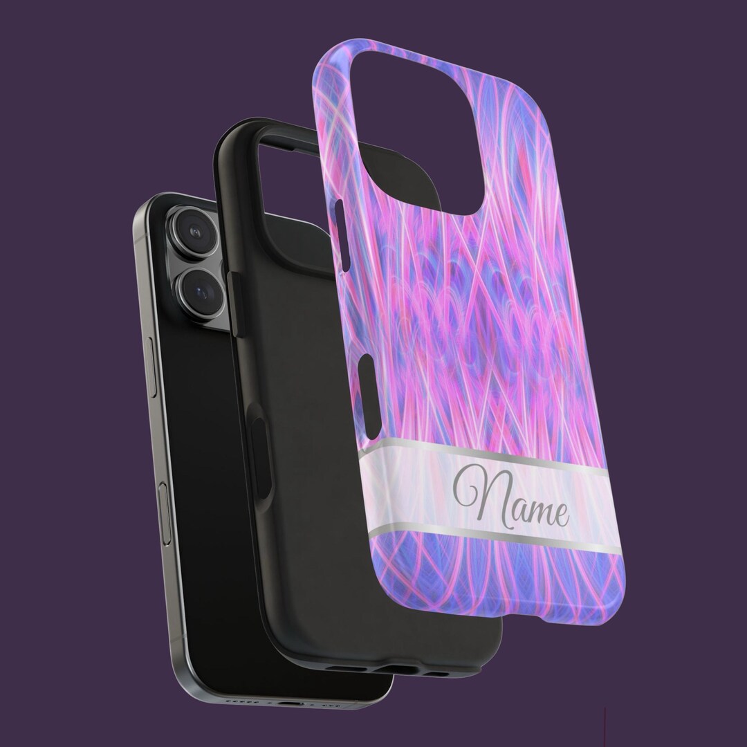 Custom Psychedelic Purple Phone Case Abstract Tough Personalized Phone ...
