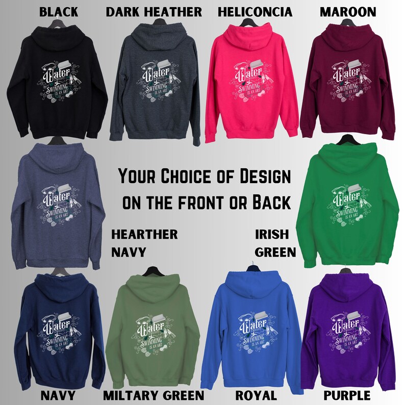 Swimmer Hoodie Rustic Design Swim Sweater Vintage Winter Warm Aquatics ...