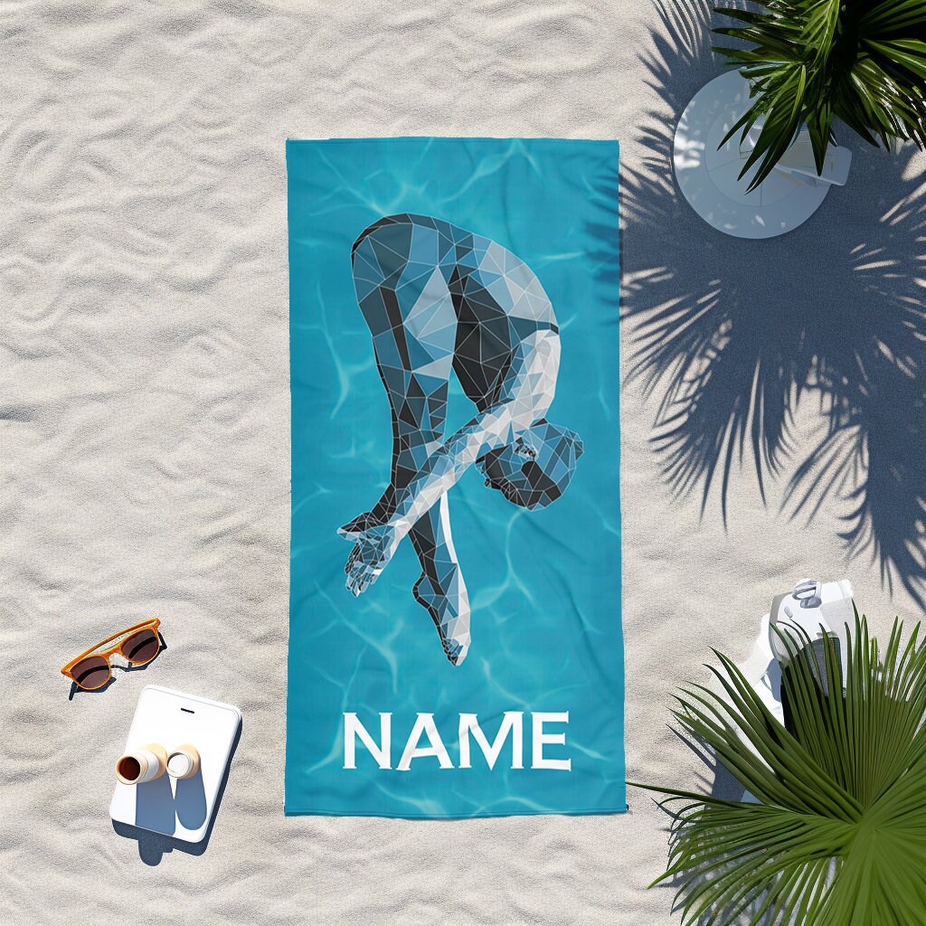 Luxury Diver Aquatic Custom Beach Towel Custom Diving Team Towel Luxury ...