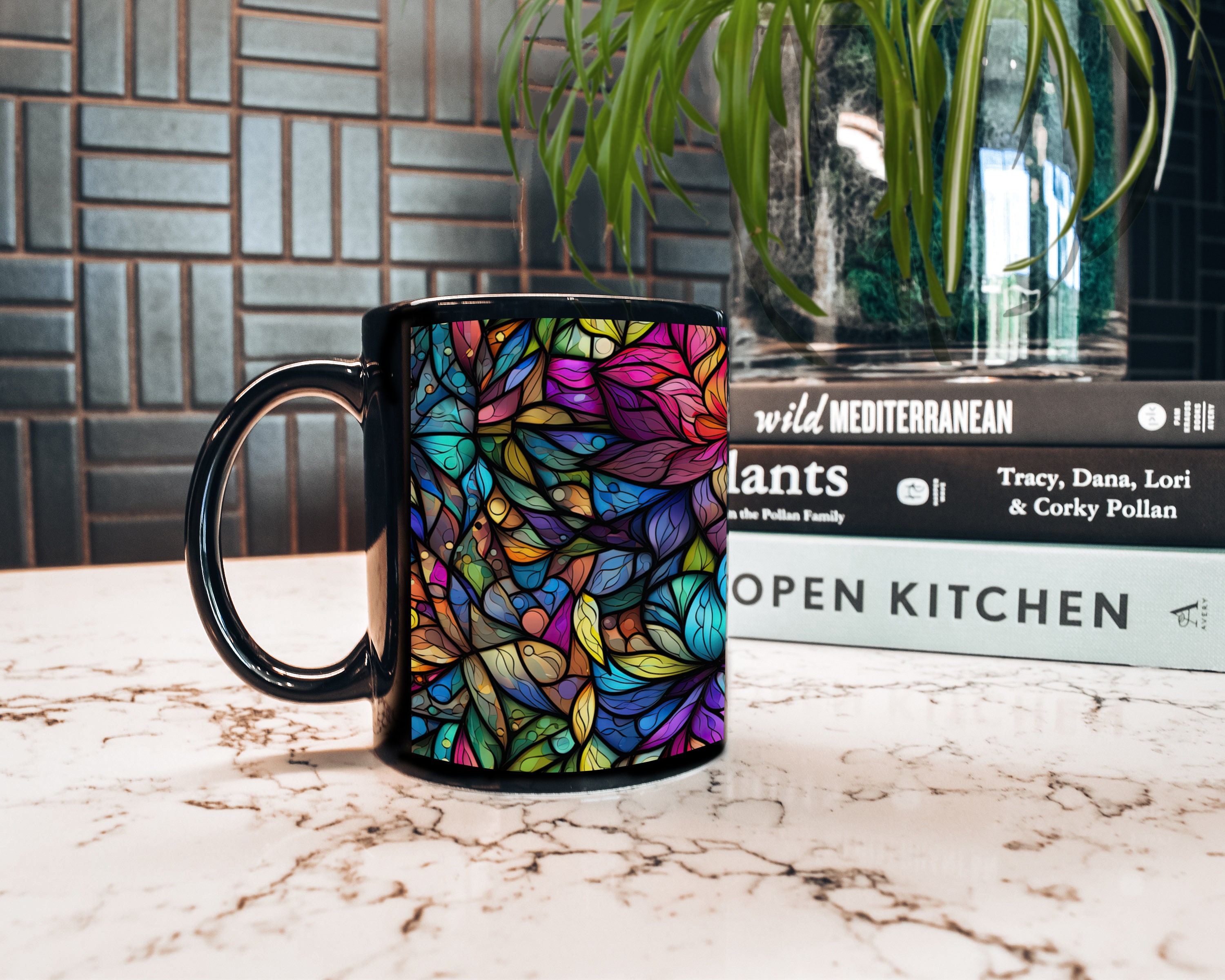 Customizable Stained Glass Pattern Ceramic Coffee Mug Stained Glass ...