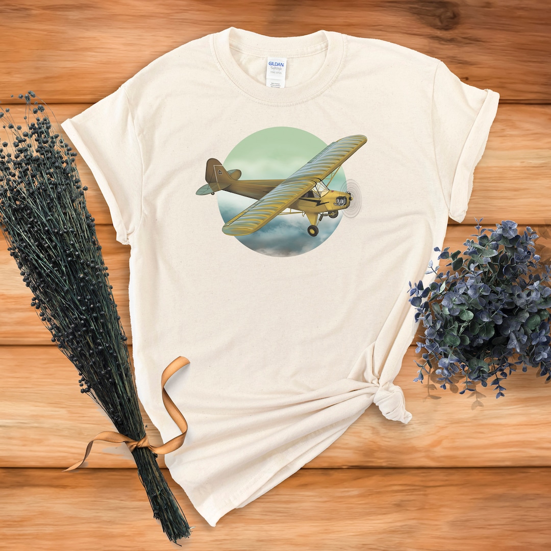 Vintage Piper Cub Sport Aviation T-shirt Classic Propeller Trainer ...