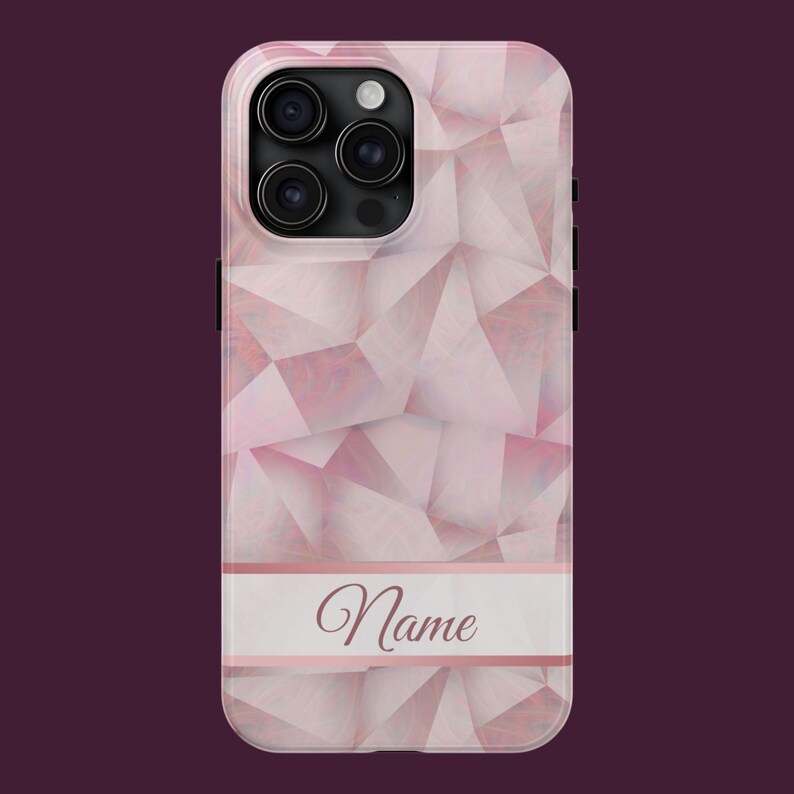 Custom Pink Abstract Phone Case Personalized Tough Phone Case Pink ...