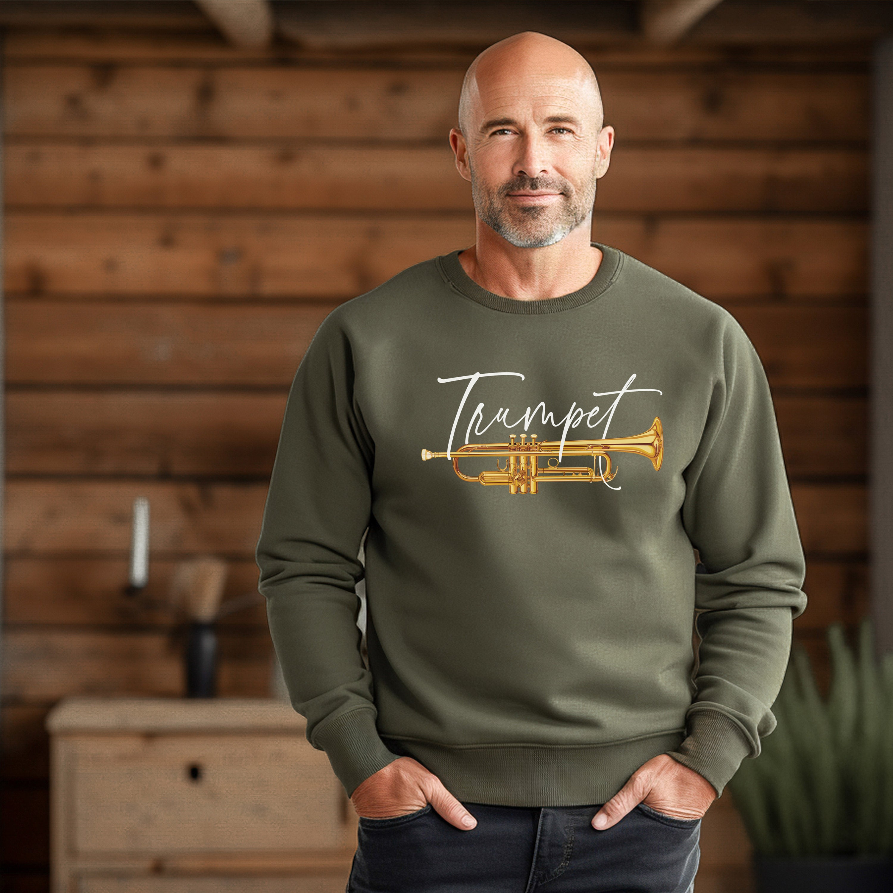 Trumpet Sweatshirt Gift Presents for Trumpet Player Unique Graphic ...