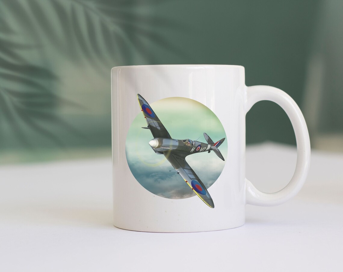 Spitfire Mug Nostalgic WWII Warbird Cup Pilot Mug Vintage English ...