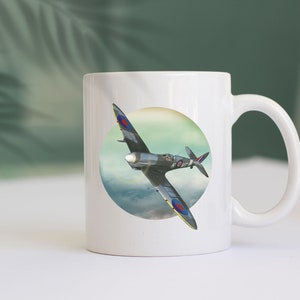 Spitfire Mug Nostalgic WWII Warbird Cup Pilot Mug Vintage English ...
