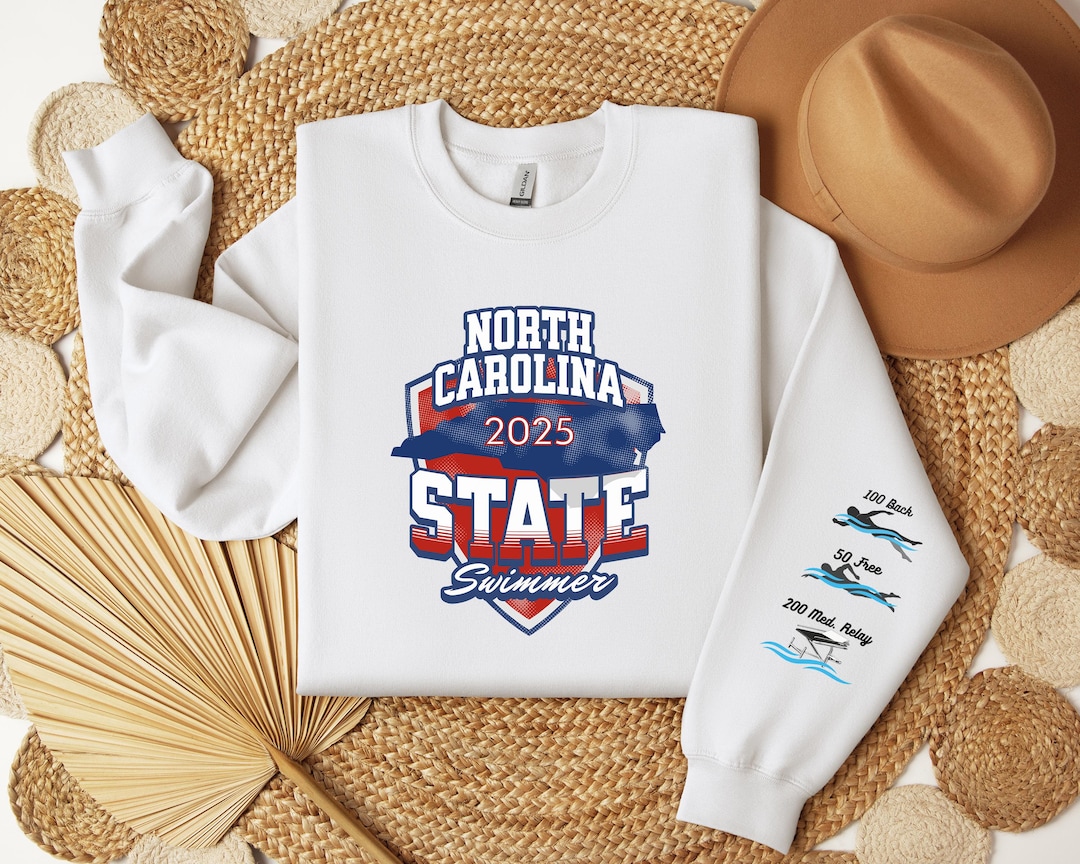 Custom Sleeve North Carolina State Swimmer Sweatshirt Gift for ...