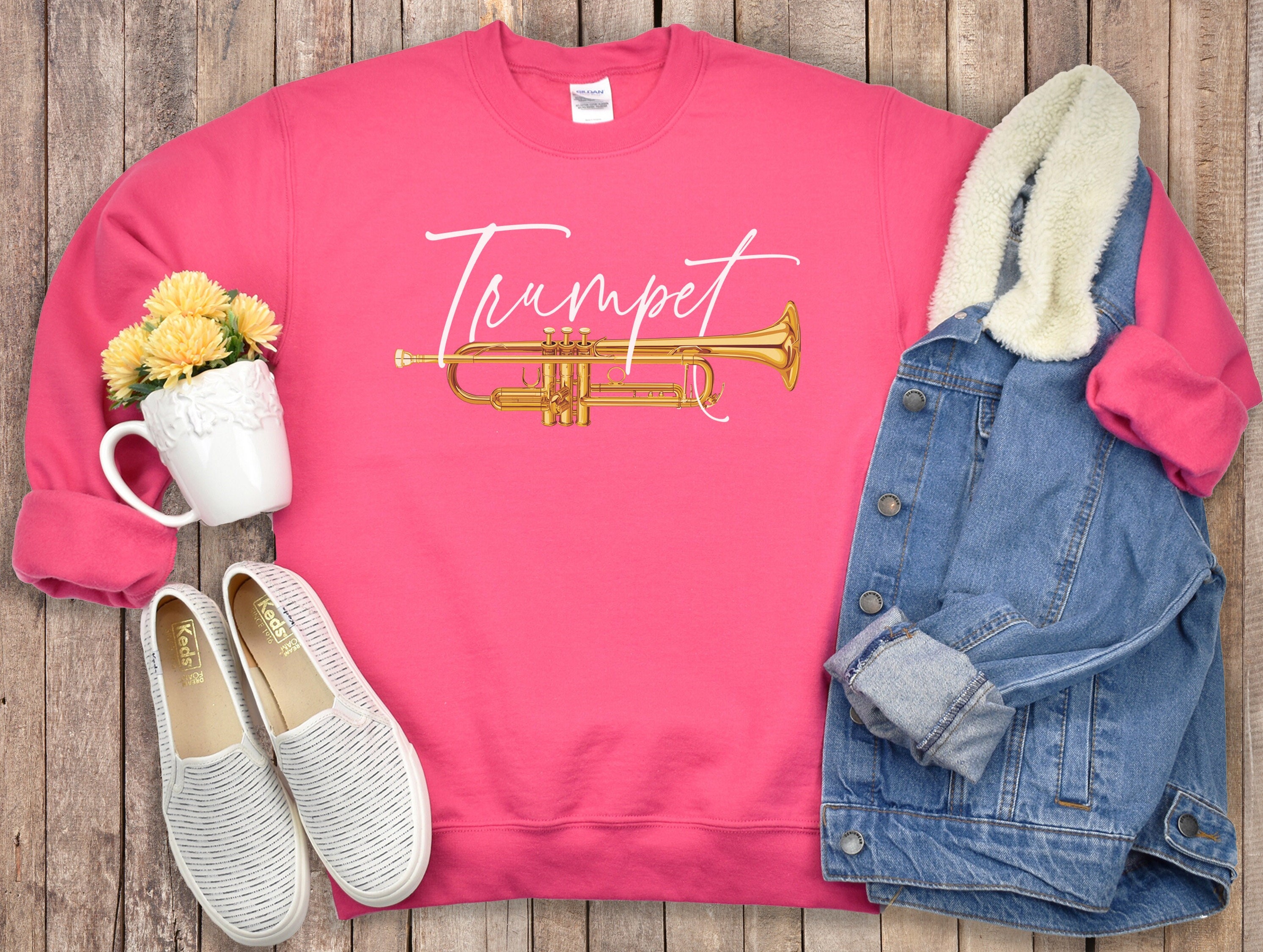 Trumpet Sweatshirt Gift Presents for Trumpet Player Unique Graphic ...