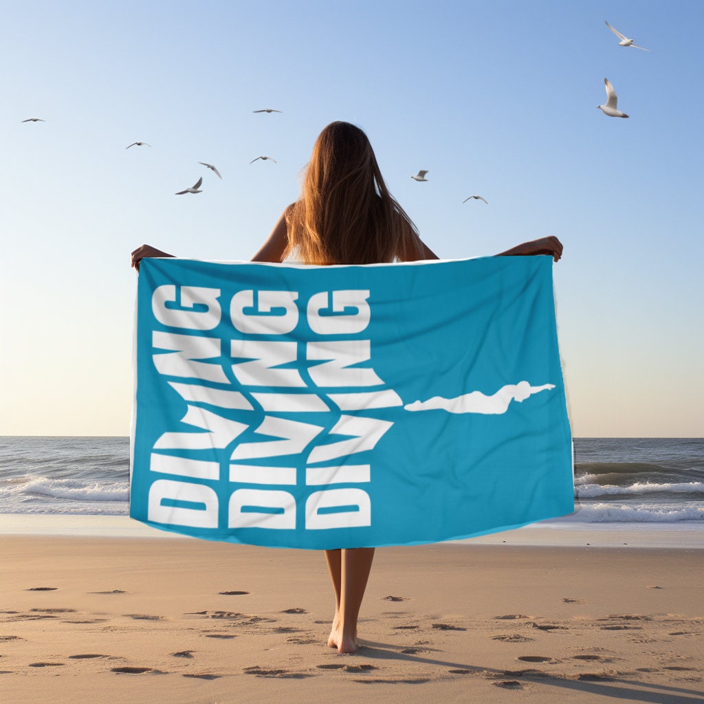 Diver Beach Towel Luxury Diving Large Towel Diver Gift Club Diving ...