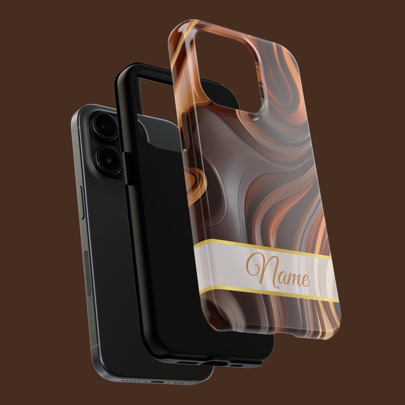 Custom Wave Wood Carve Design Tough iPhone Case Wavy Phone Cover ...