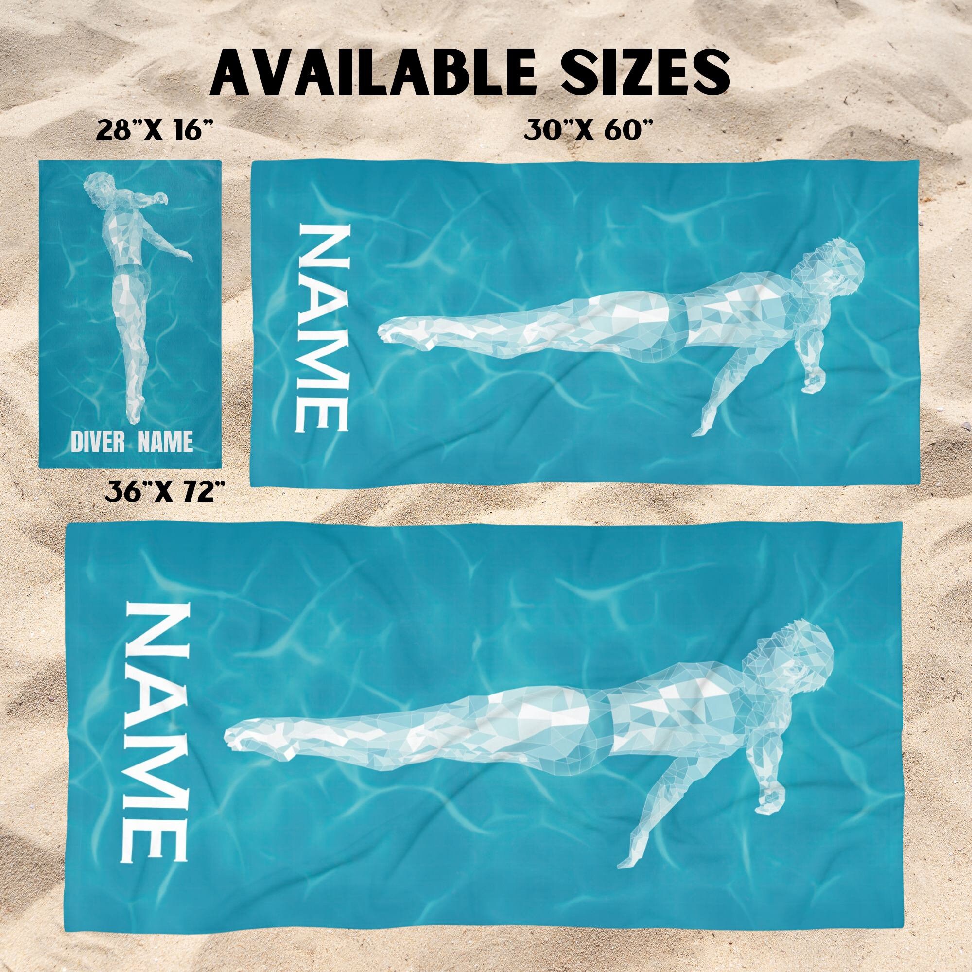 Custom Diver Towel Abstract Custom Diving Team Towel Modern Luxury ...