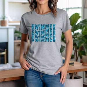 Wavy Swimming T-shirt Retro Style Gift for Swimmer Competitive Swim ...
