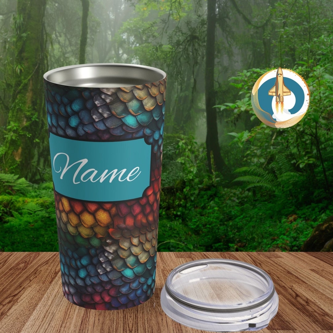 Custom Colorful 3D Reptile Scales Stainless Steel Tumbler 20oz Vacuum ...