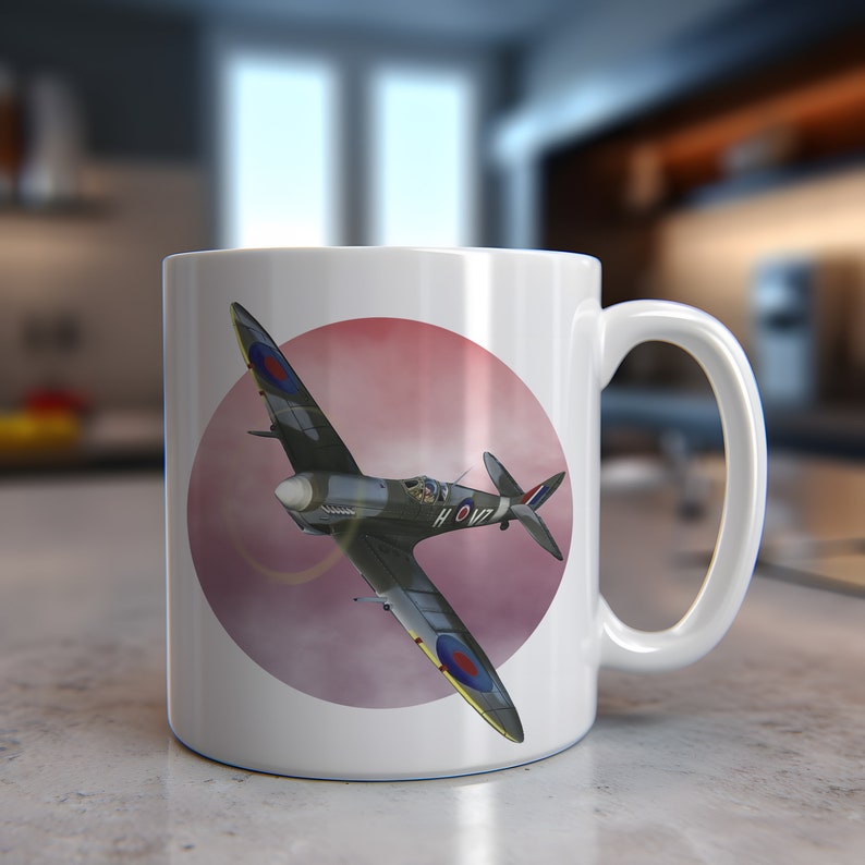 Spitfire Mug Nostalgic WWII Warbird Cup Pilot Mug Vintage English ...