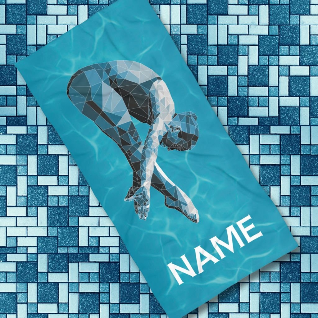 Luxury Diver Aquatic Custom Beach Towel Custom Diving Team Towel Luxury ...