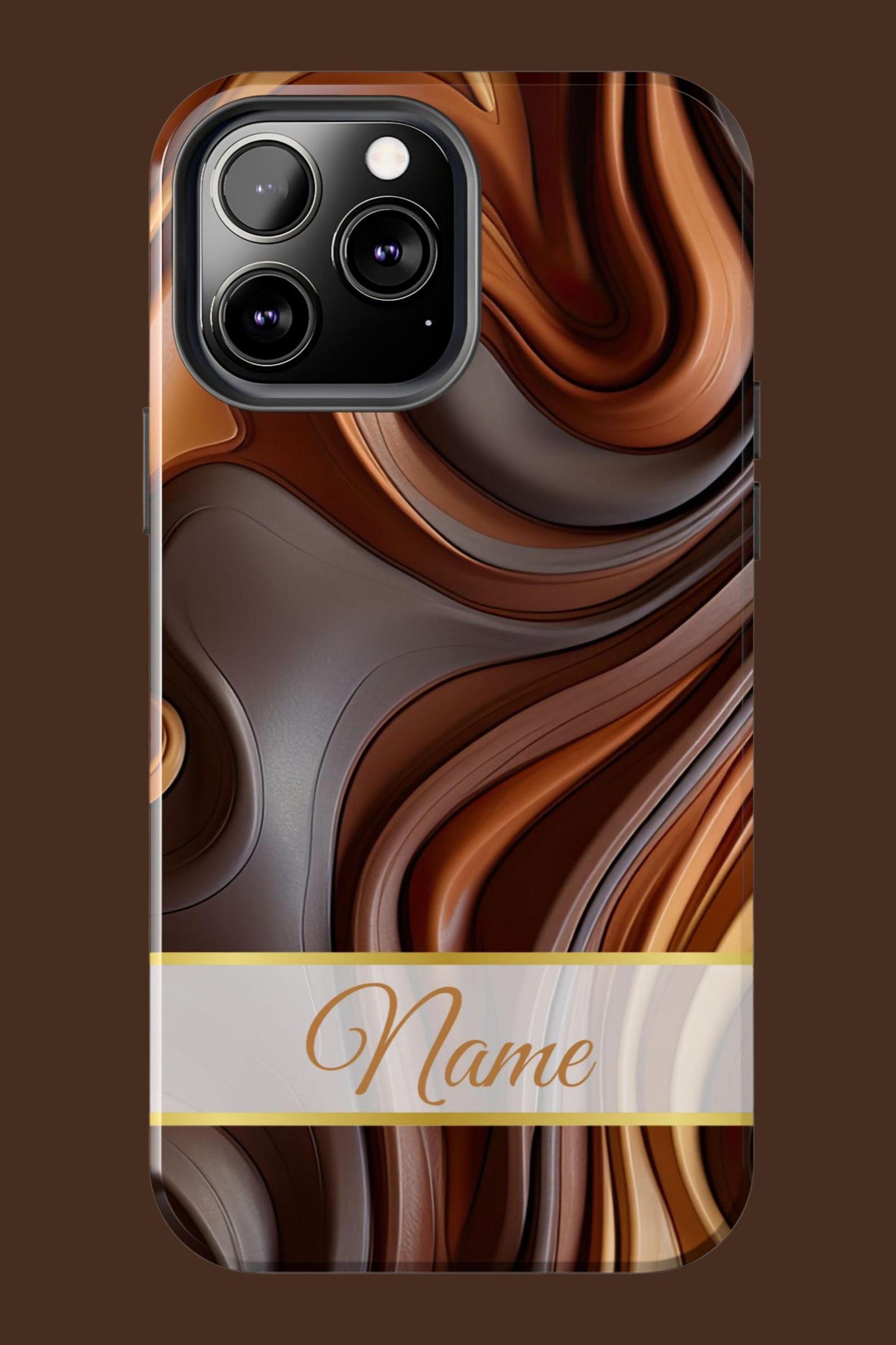 Custom Wave Wood Carve Design Tough iPhone Case Wavy Phone Cover ...